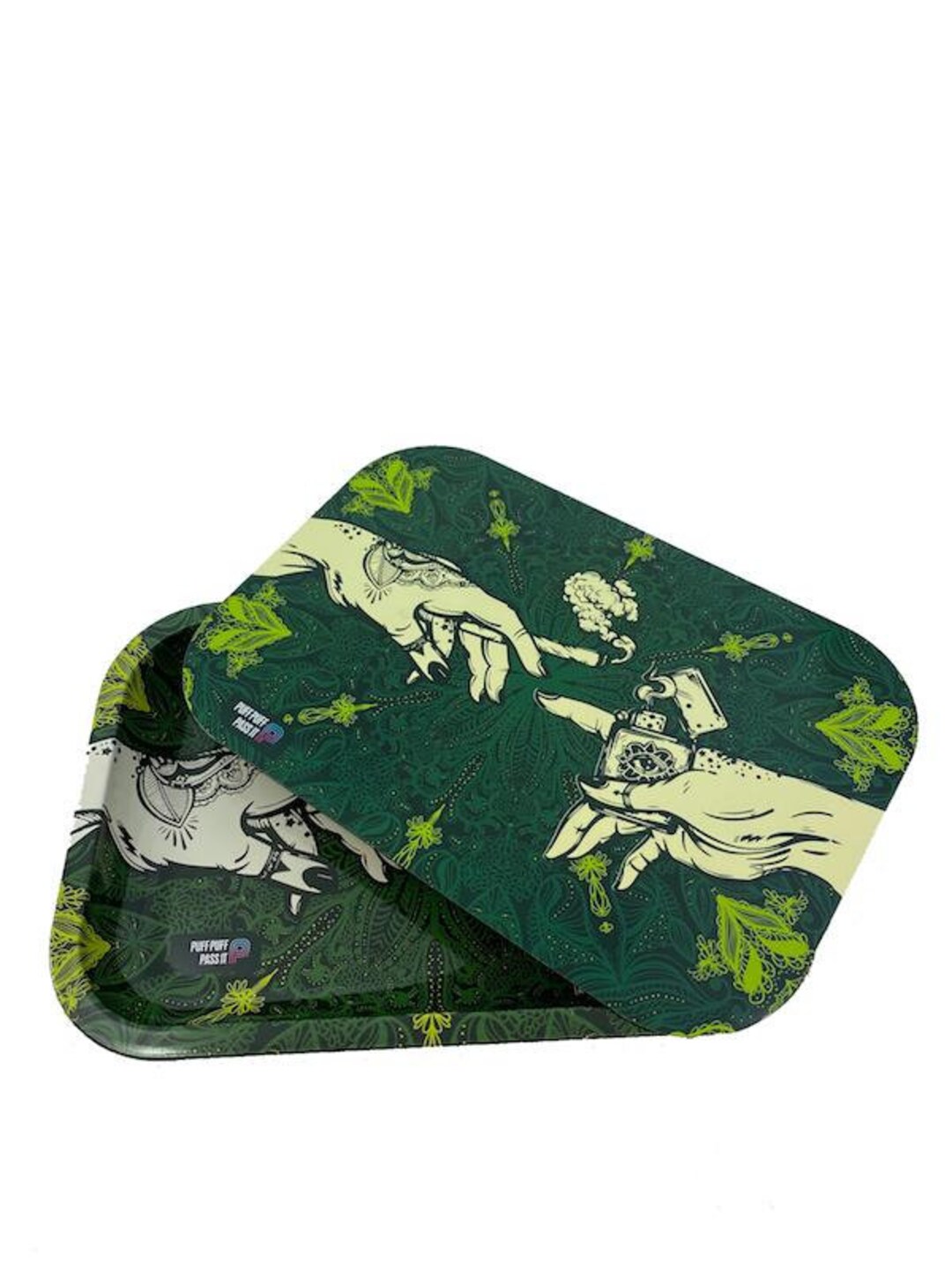 Puff & Pass Metal Tray W/ Magnetic Lid Green - Etsy