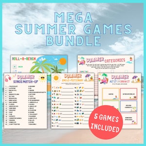 Mega Summer Games Bundle 5 Games Summer Pictionary, Scattergories, Act ...