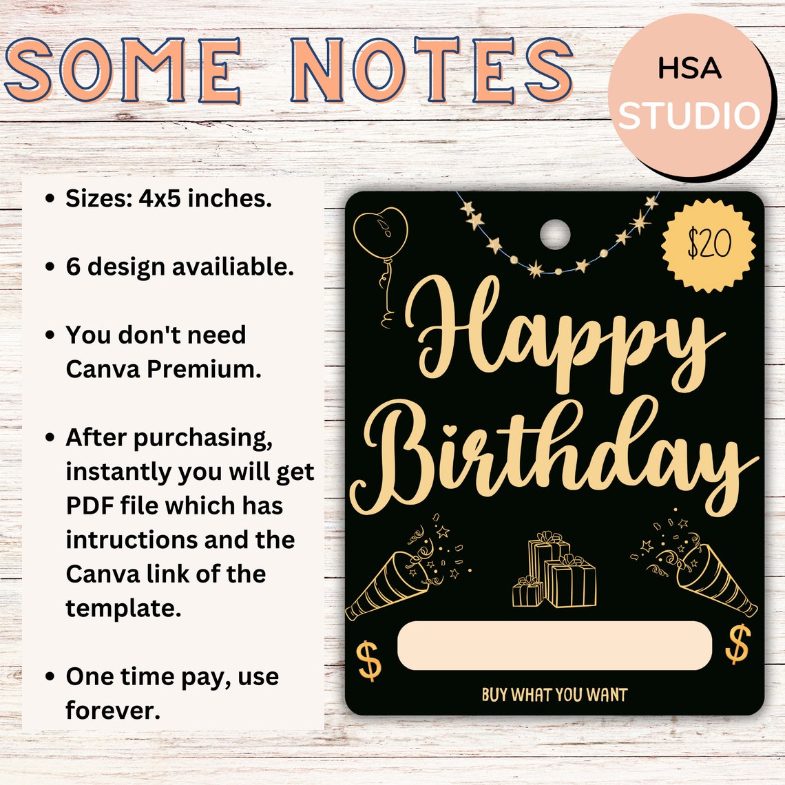 Editable Birthday Money Cards Card Holder Templates Bundle PNG & SVG ...