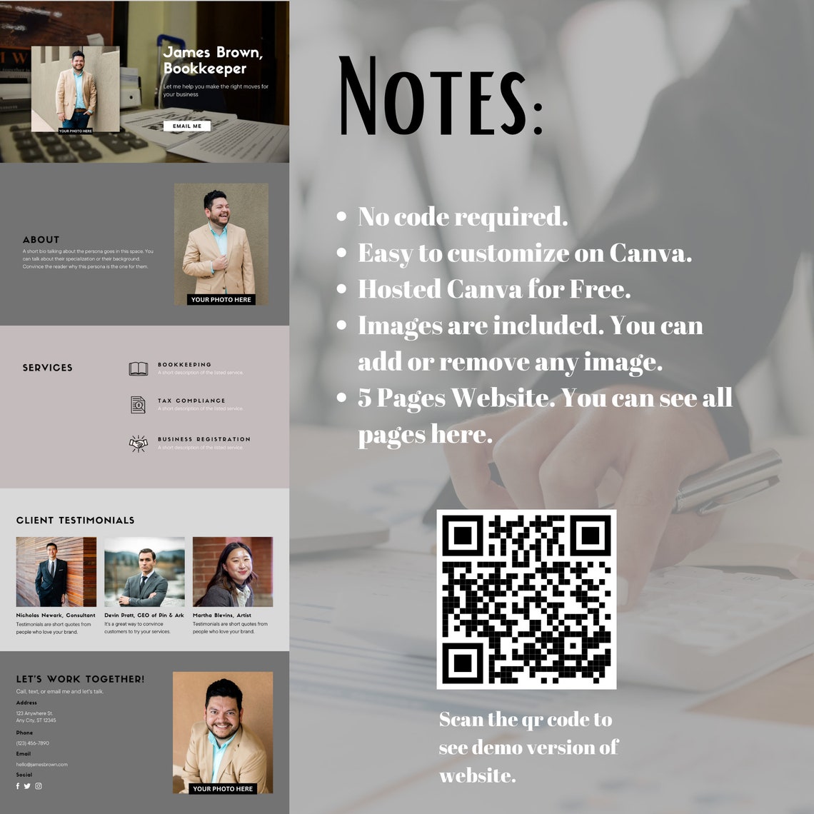 Bookkeeper Website Made Easy: Editable Template for Accountants ...