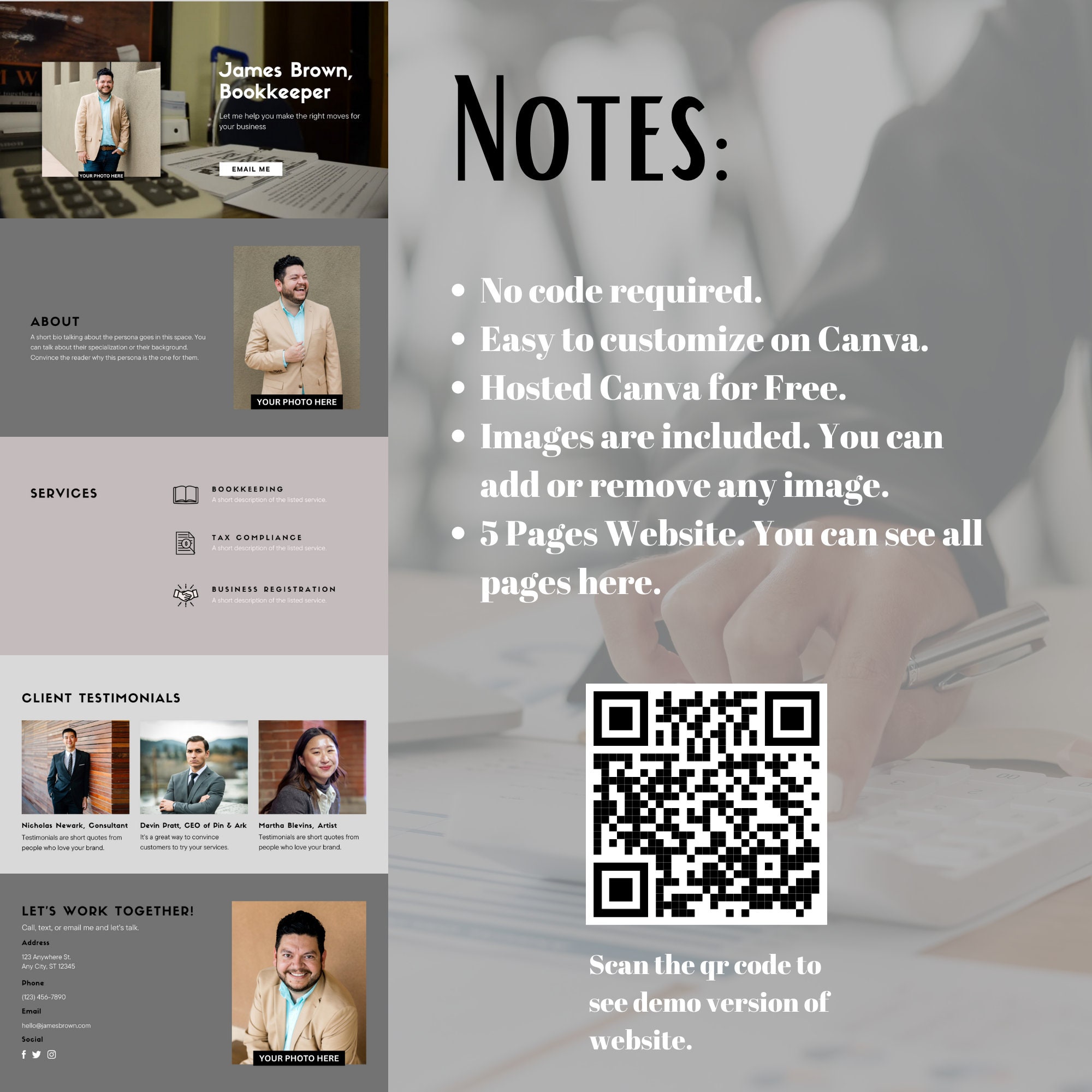 Bookkeeper Website Made Easy: Editable Template for Accountants ...