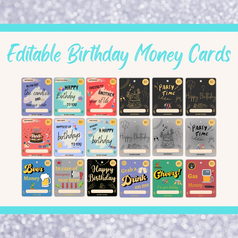 Mega Editable Money Cards Bundle 62 Designs PNG & SVG - Etsy
