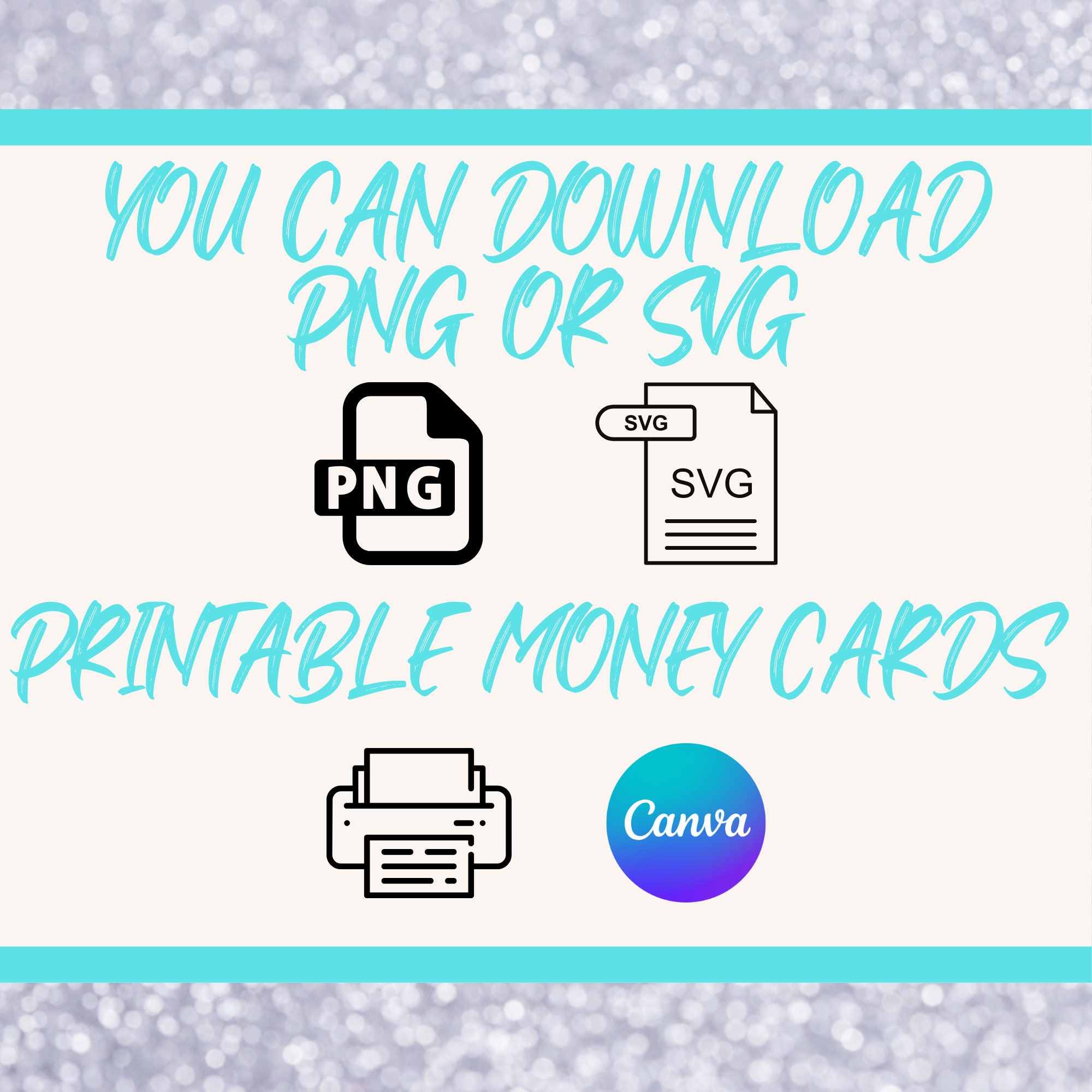 Mega Editable Money Cards Bundle 62 Designs PNG & SVG - Etsy
