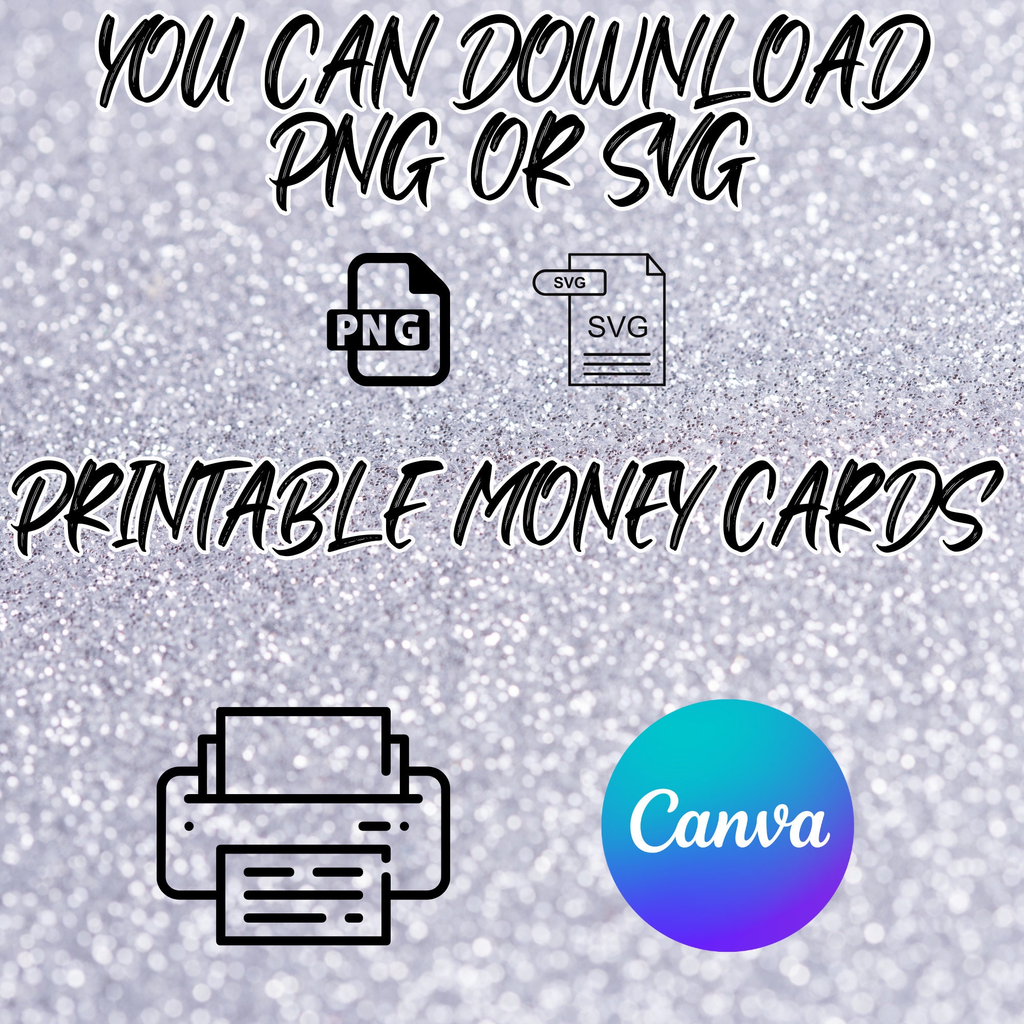 Mega Editable Birthday Money Cards Bundle Card Holder Templates Gift ...