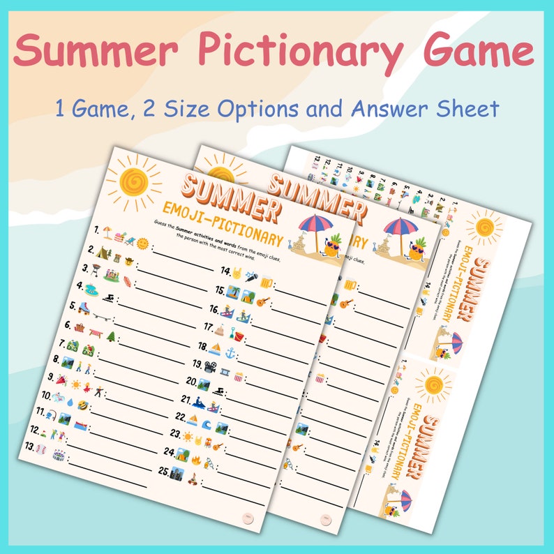 Mega Summer Games Bundle | 5 Games | Summer Pictionary, Scattergories ...