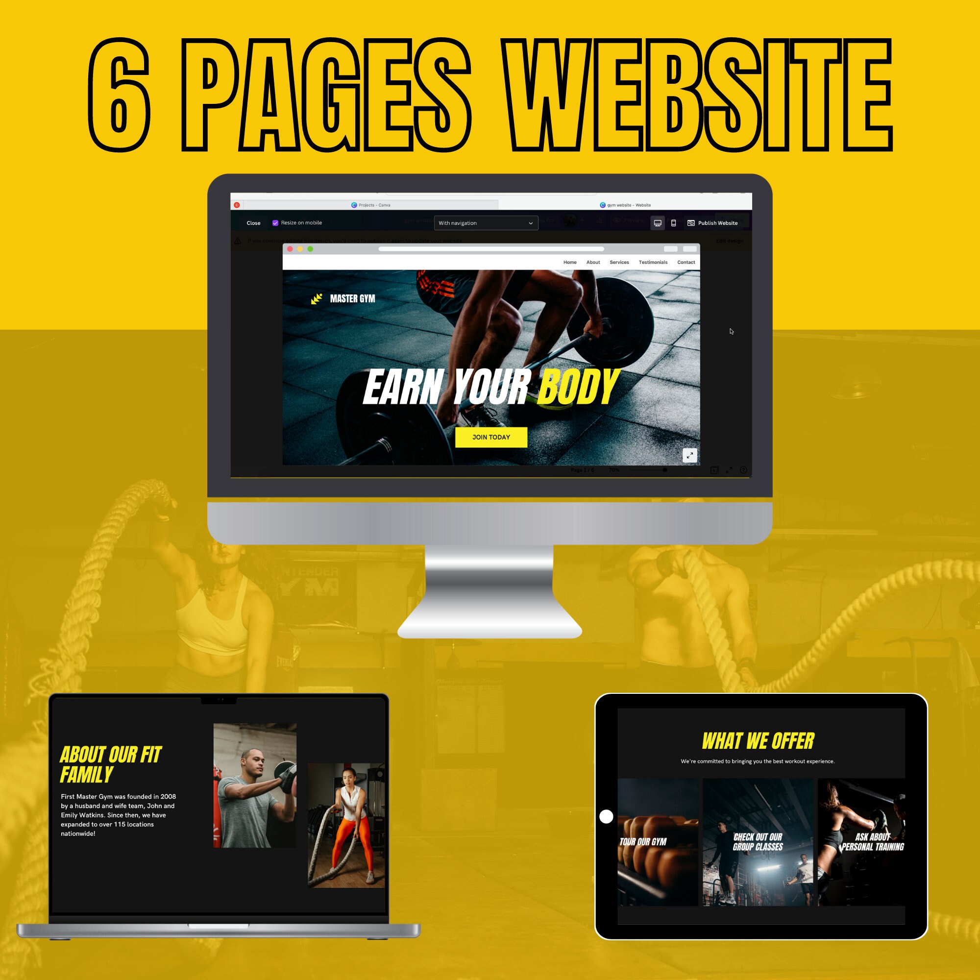 With Our Editable GYM & Personal Trainer Website Template Build Your ...