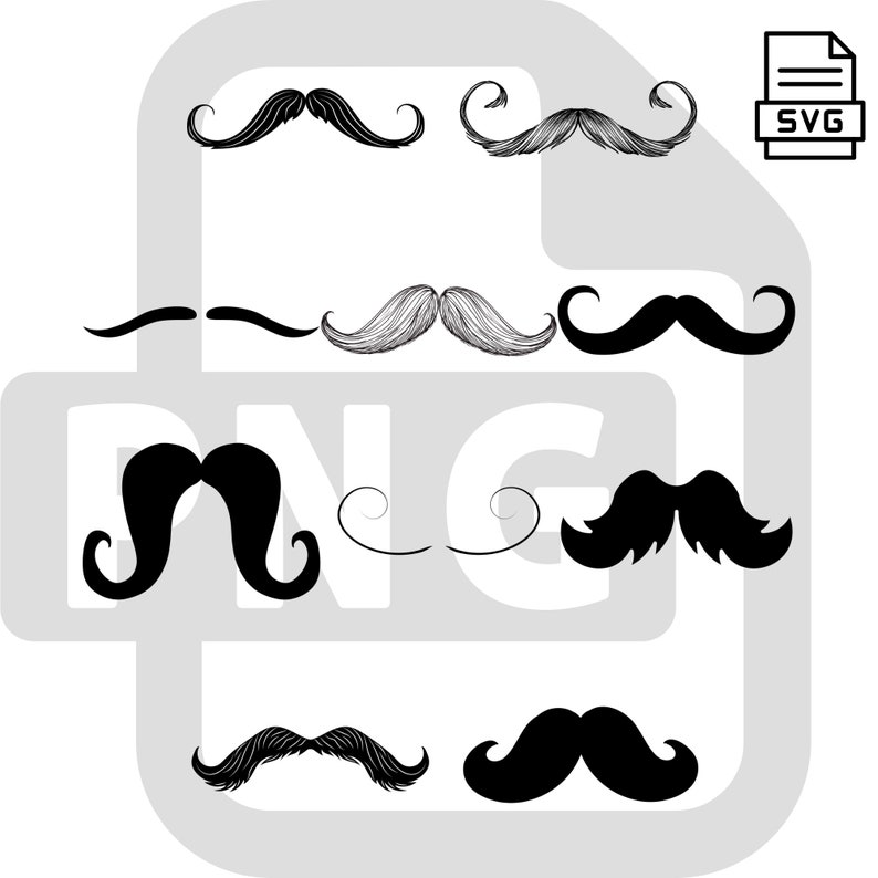 Mustache SVG Bundle | Vector Clipart, Cut Files for Cricut & Silhouette ...