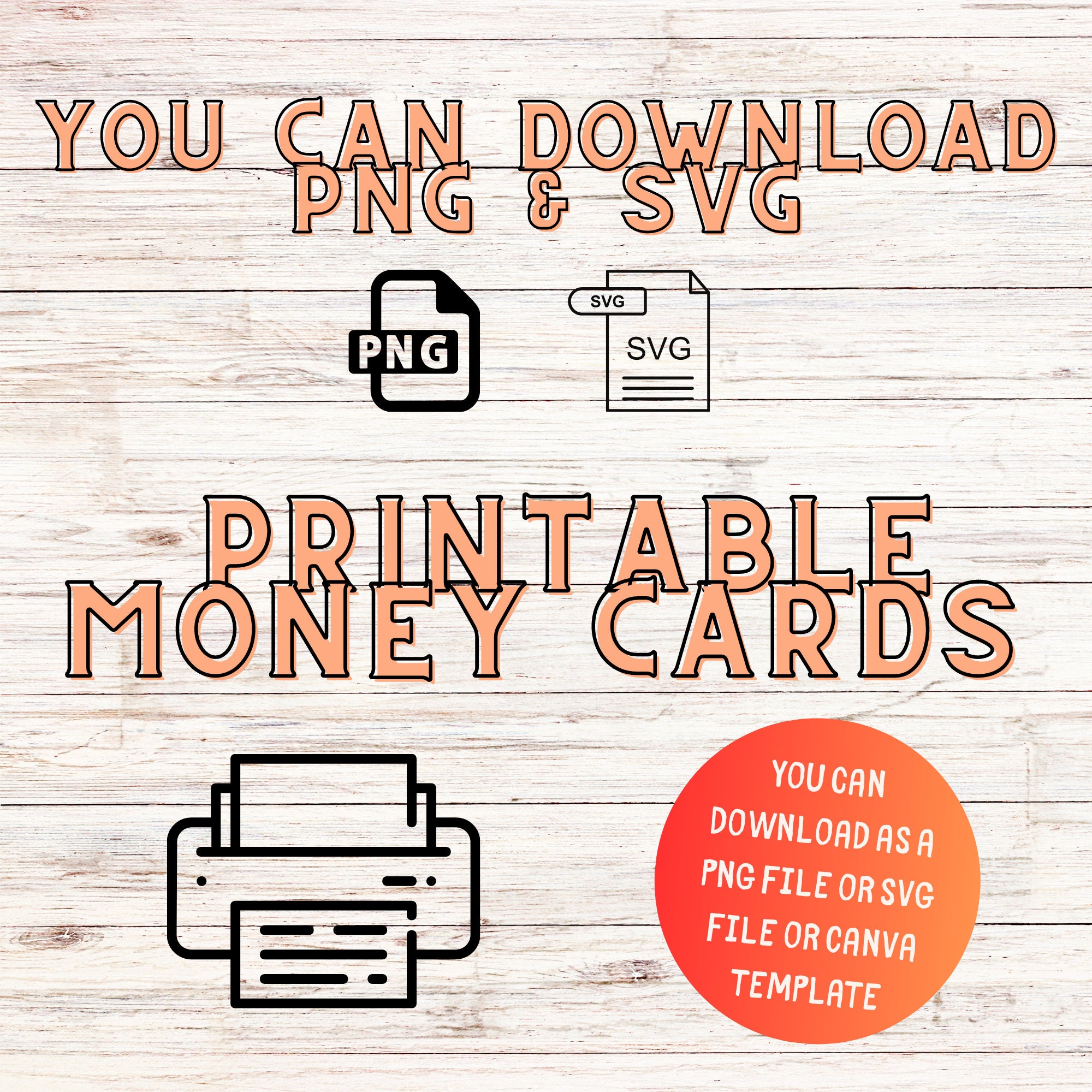 Editable Birthday Money Cards Card Holder Templates Bundle PNG & SVG ...