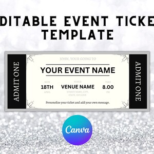 Elevate Your Event With Our Editable Silver Event Ticket Template ...