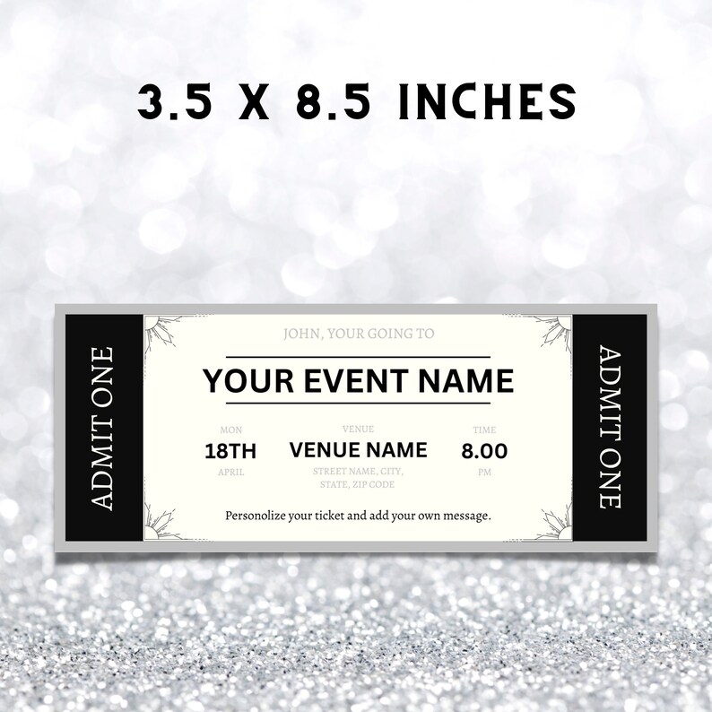Elevate Your Event With Our Editable Silver Event Ticket Template ...