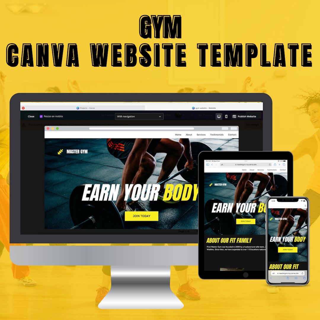 With Our Editable GYM & Personal Trainer Website Template Build Your ...