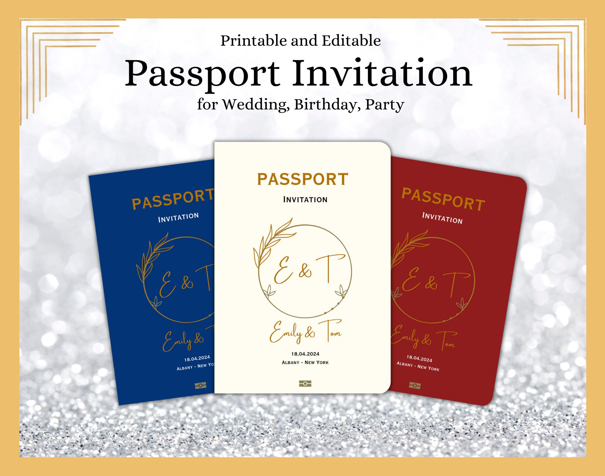 Travel in Style With Our Passport Invitation Template Perfect for ...