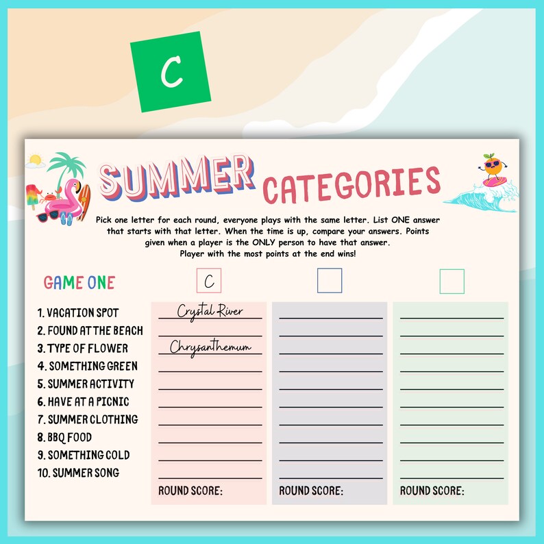 Mega Summer Games Bundle | 5 Games | Summer Pictionary, Scattergories ...