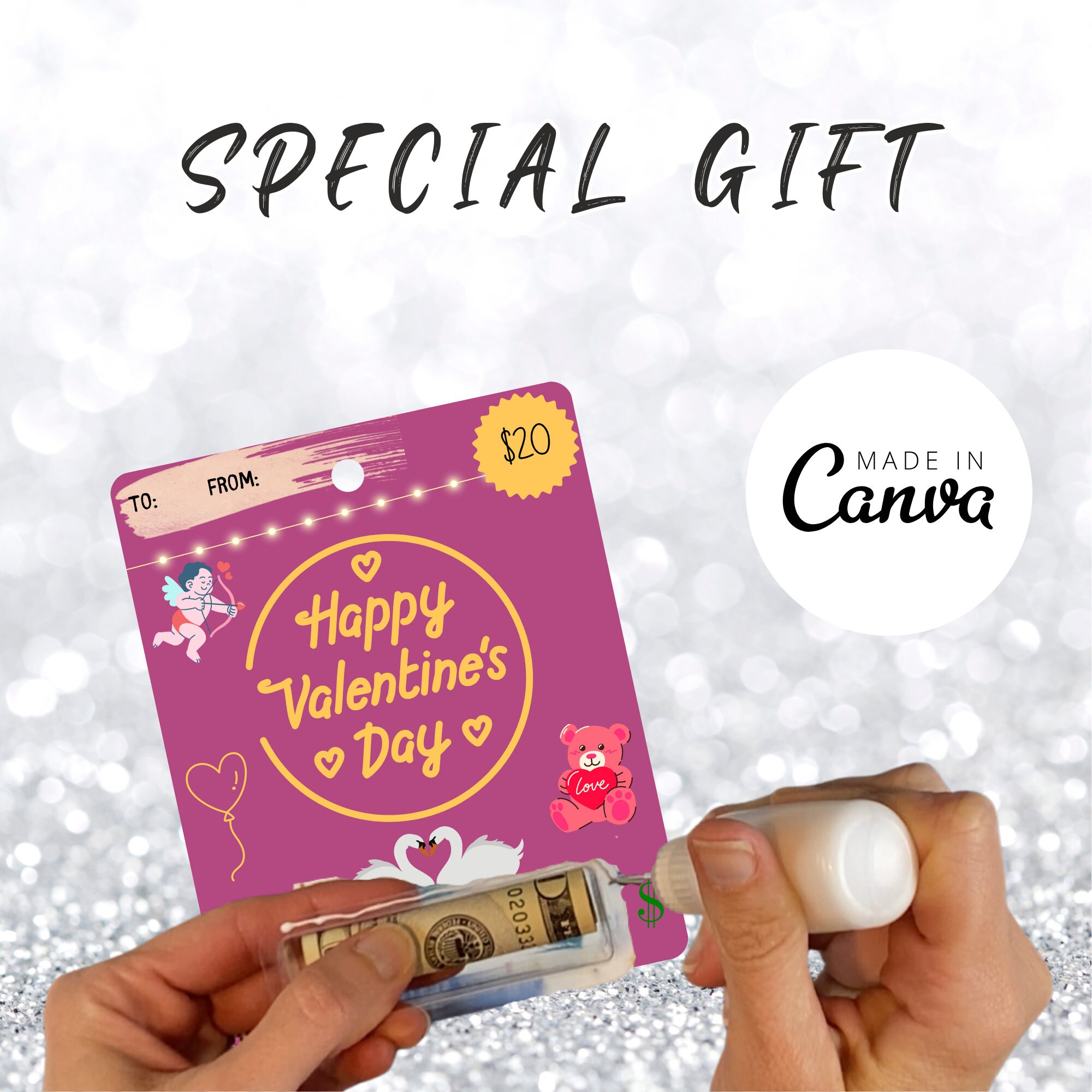 Editable and Printable Valentine's Day Money Cards Perfect Gift Idea ...