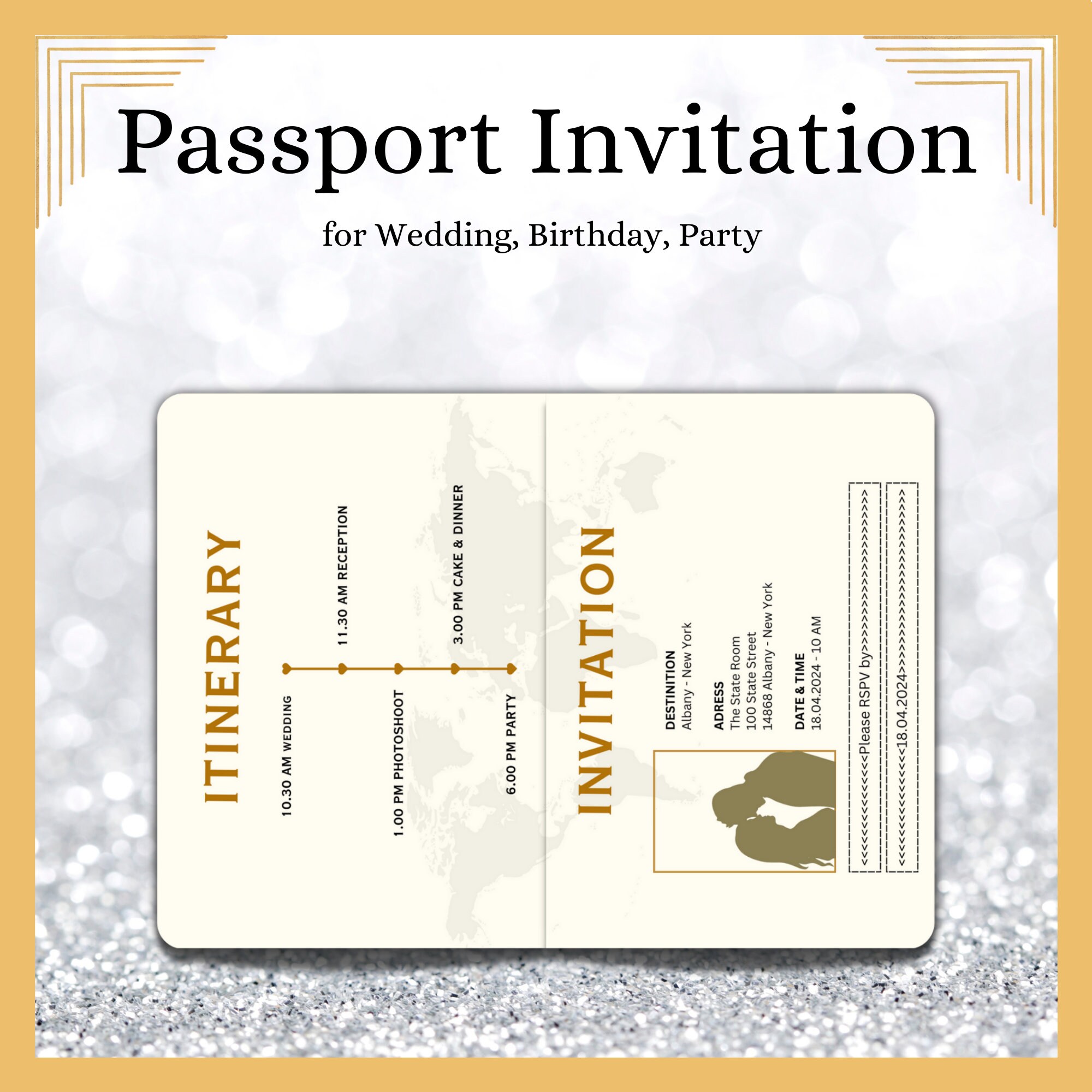Travel in Style With Our Passport Invitation Template Perfect for ...