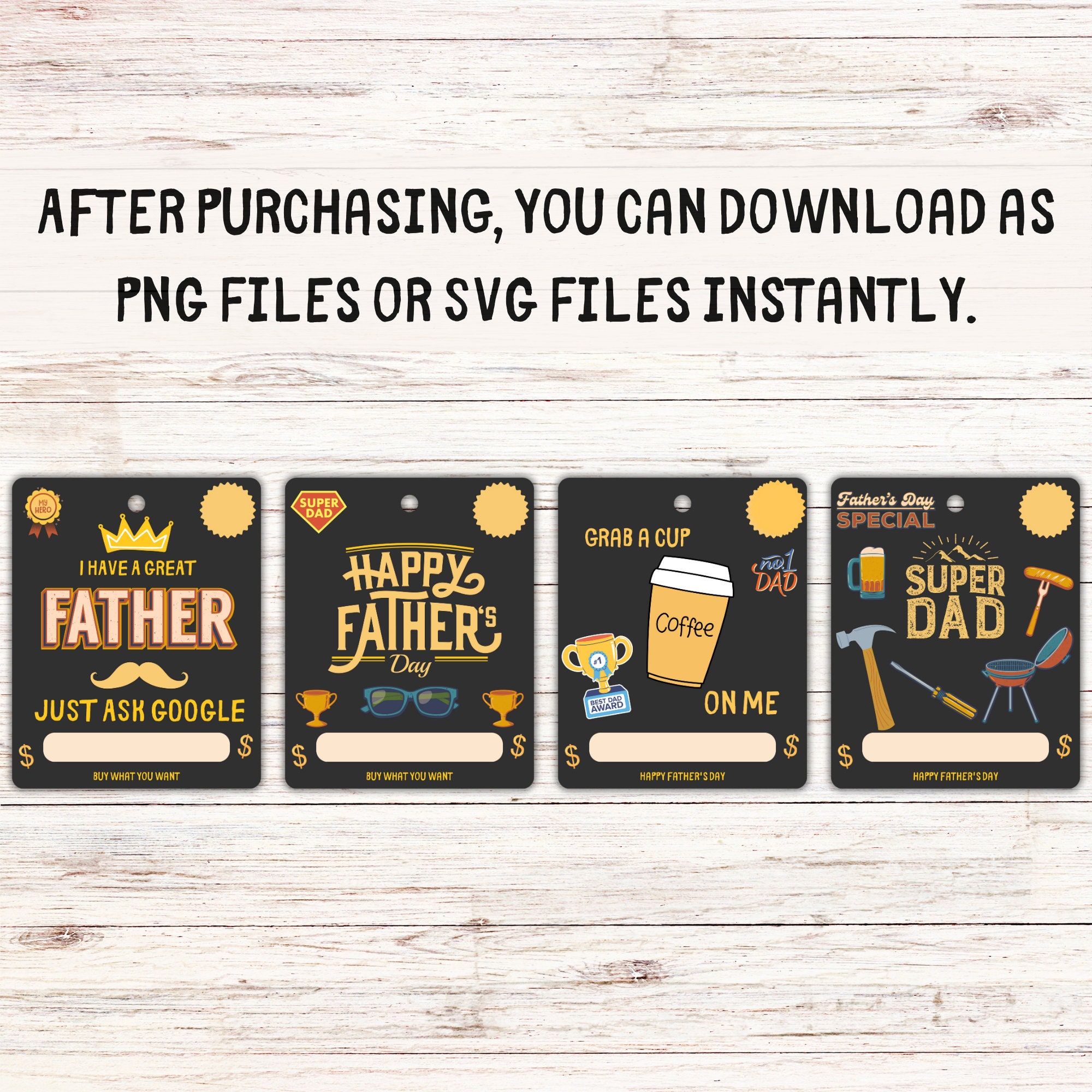 Editable Father's Day Money Card Holder Template Gift - Etsy