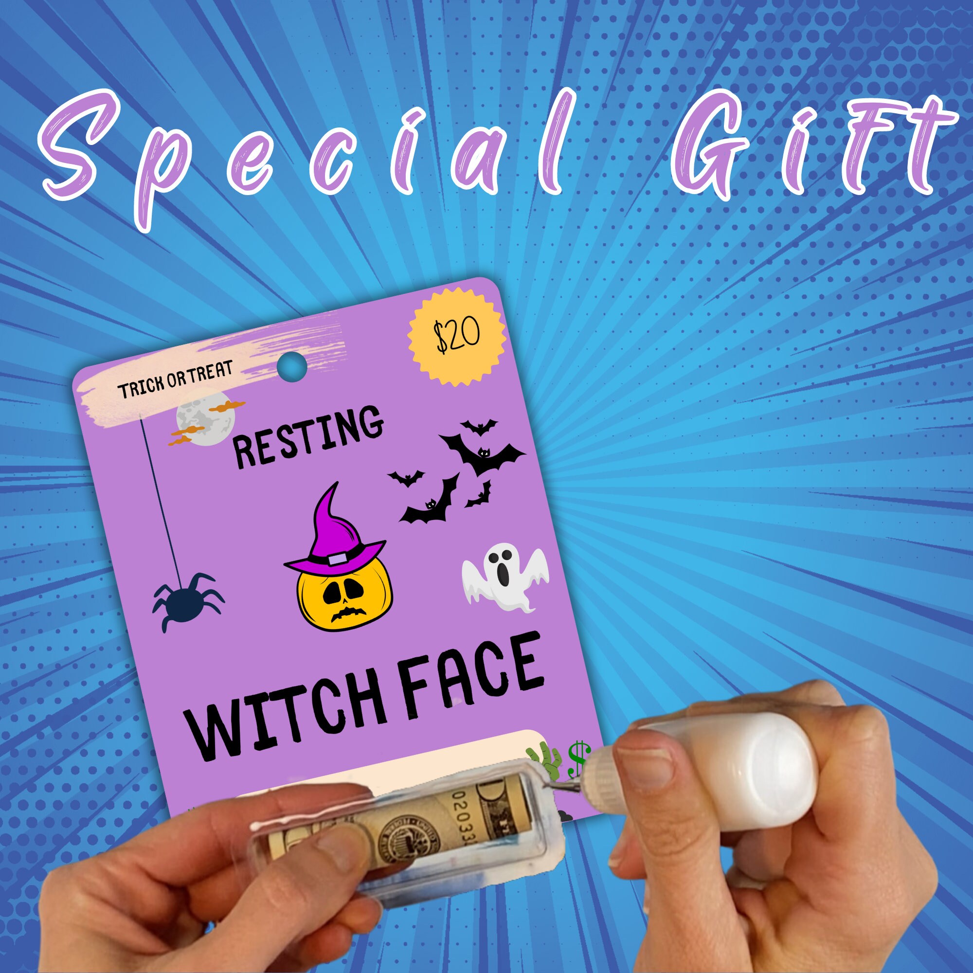 Editable Halloween Money Cards Template Card Holder Bundle PNG & SVG ...