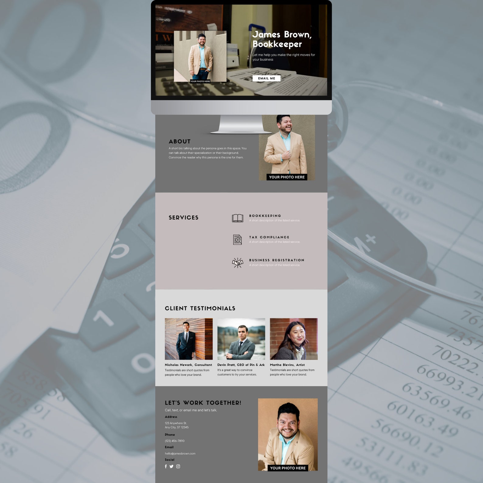Bookkeeper Website Made Easy: Editable Template for Accountants ...