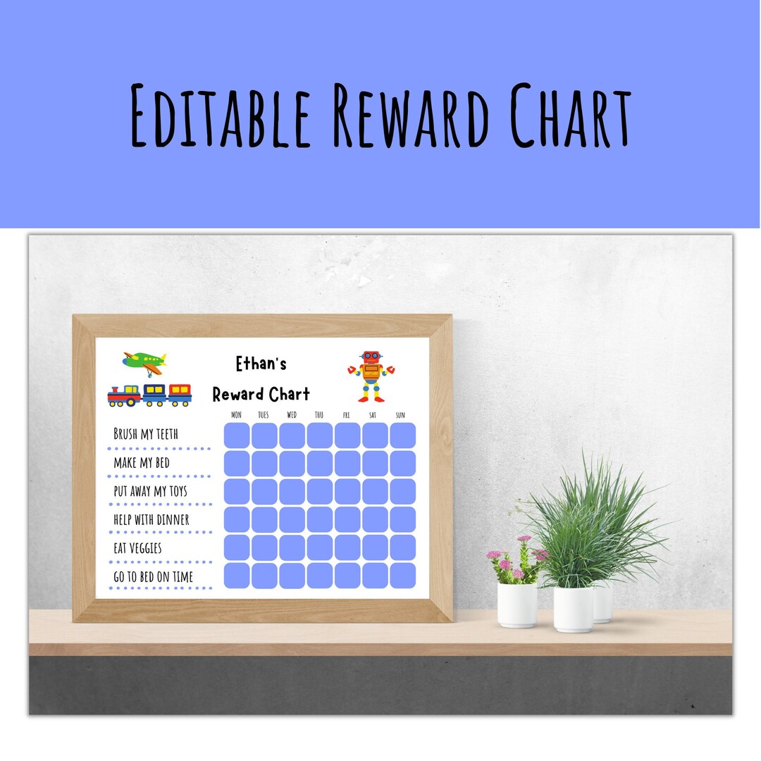 Create Personalized Reward Charts for Your Kids Editable - Etsy