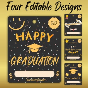 Editable Graduation Money Cards Card Holder Templates 4 - Etsy