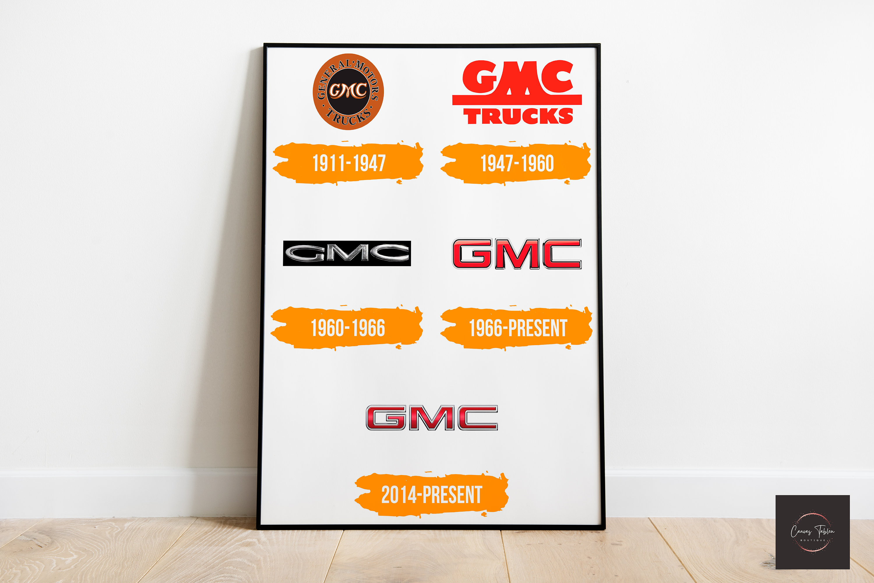 GMC Logo History, Logo Evolution Canvas, Aesthetic Print, Canvas ...