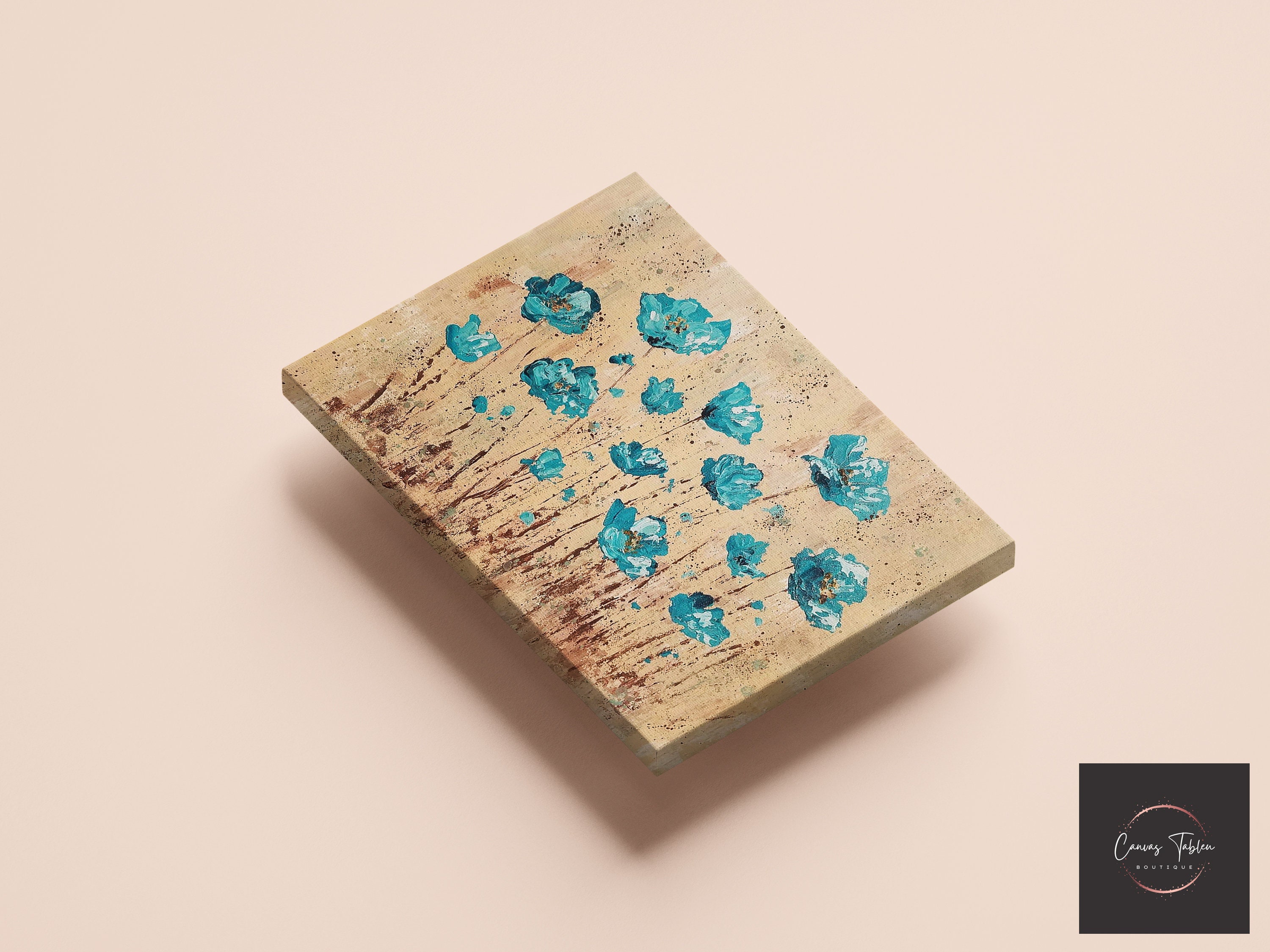 3D Water Color Flowers Canvas, Water Color Canvas, Oil Print, Realistic ...