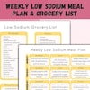 Low Sodium Meal Plan 7 Day, Low Salt Diet for Hypertension, High Blood ...