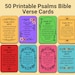 50 Printable Psalms Bible Verse Cards, Bible Study Tools, Memory Verse ...