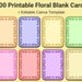 100 Printable Colorful Blank Cards, Affirmation Cards, Note Cards ...