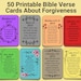 Printable Forgiveness Bible Verse Cards, Bible Study Tools, Memory ...