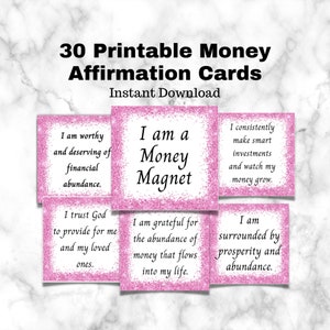 30 Printable Money Affirmation Cards, Financial Abundance & Wealth ...