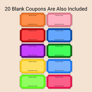 60 Printable Kids Reward Coupons, Kids Coupons, Gift for Children ...