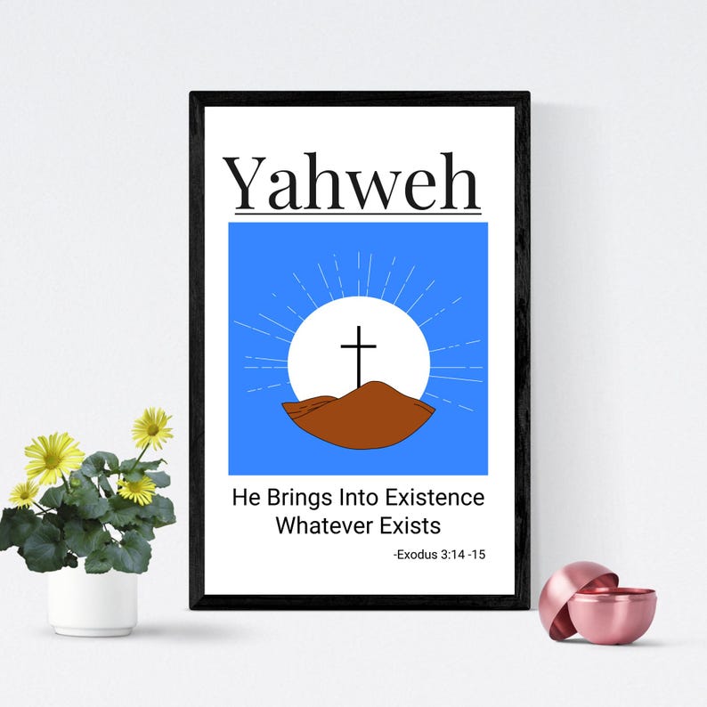 Printable Hebrew Names of God Yahwe Wall Art, Names of Jesus Christ ...