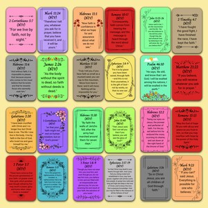 Printable Bible Verse Cards About Faith, Bible Study Tools, Memory ...