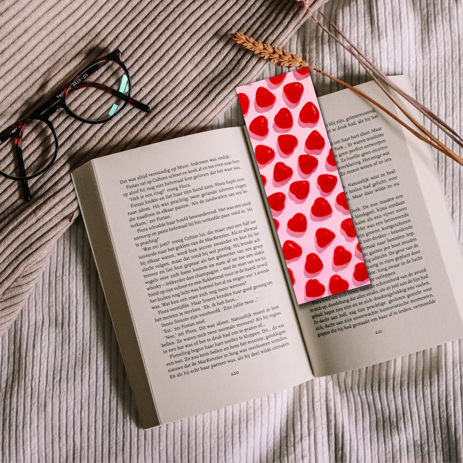 Printable Hearts Bookmark Set, Cute Bookish Bookmarks, Gift for Book ...