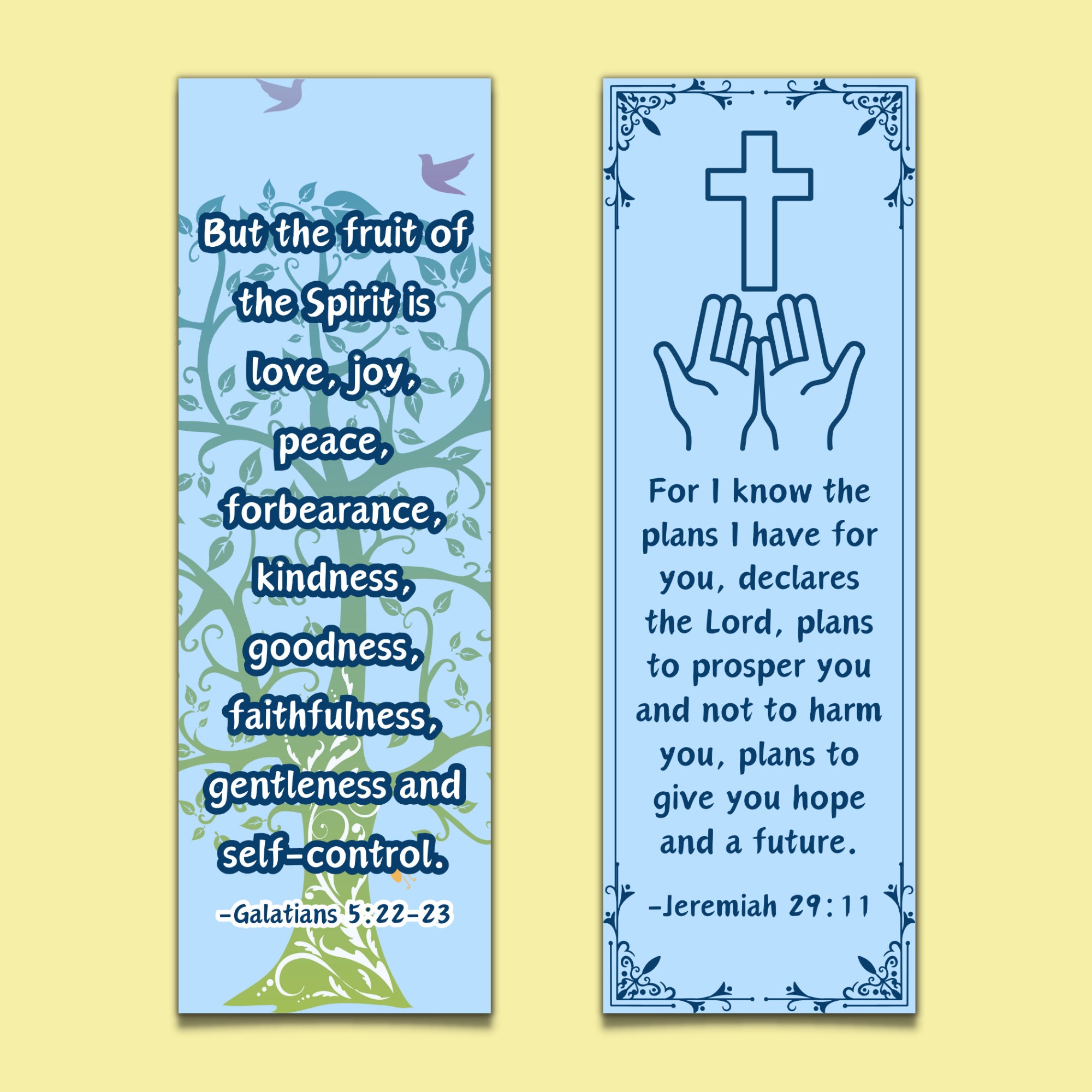 Printable Christian Bookmark Set, Cute Bible Bookmarks, Gift for ...