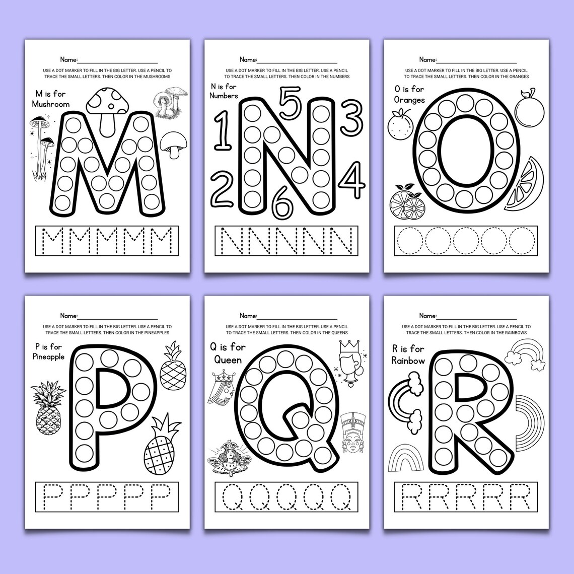 Printable Alphabet Dot Mat Worksheets, Preschool Printables ...