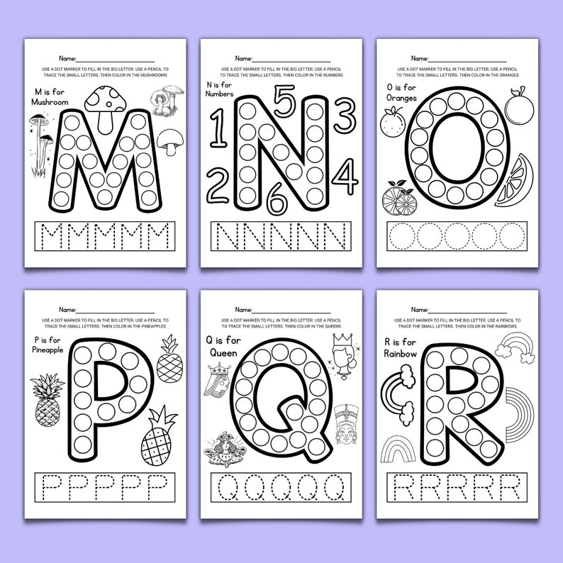 Printable Alphabet Dot Mat Worksheets, Preschool Printables ...