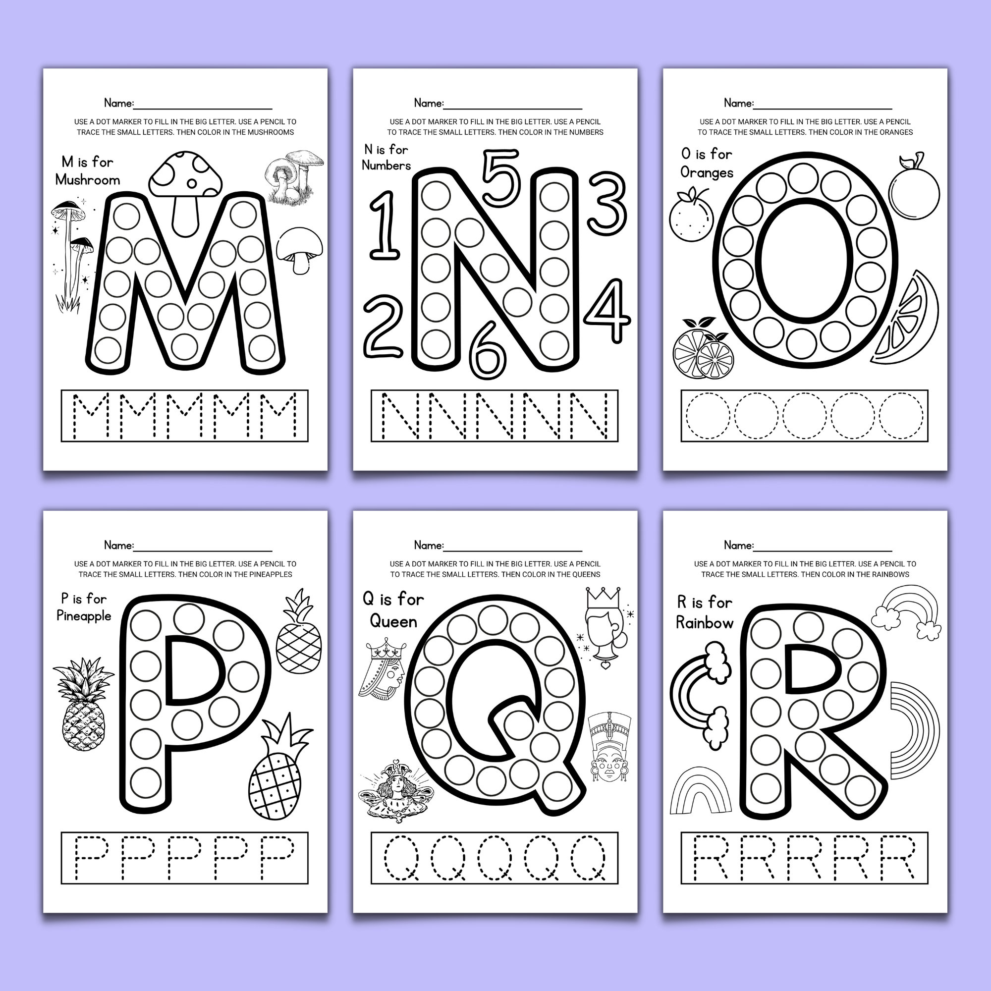 Printable Alphabet Dot Mat Worksheets, Preschool Printables ...