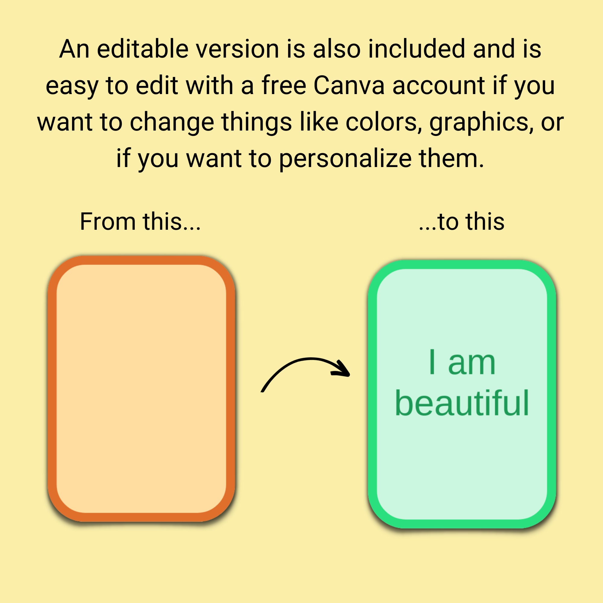 100 Printable Colorful Blank Cards, Affirmation Cards, Note Cards ...