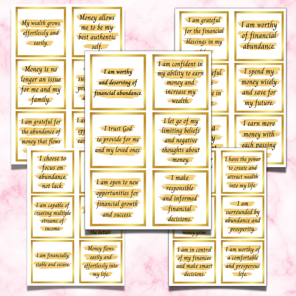 30 Printable Money Affirmation Cards, Financial Abundance & Wealth ...