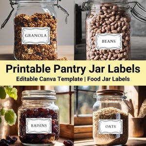 Minimalist Pantry Jar Labels: Editable Spice Container Labels (digital ...