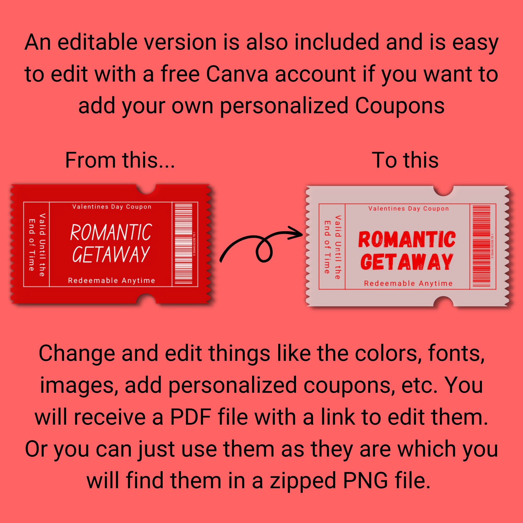 30 Printable Valentines Day Coupons, Couple Love Coupons, Valentines ...