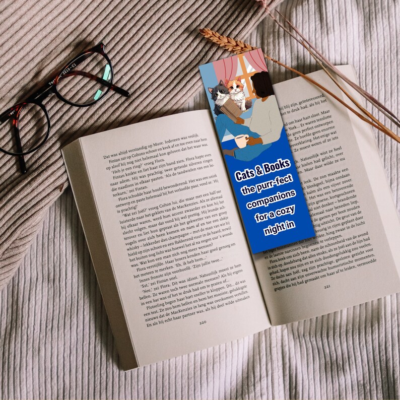Cute Printable Cat Bookmarks, Bookish Cat Bookmarks, Gift for Book ...