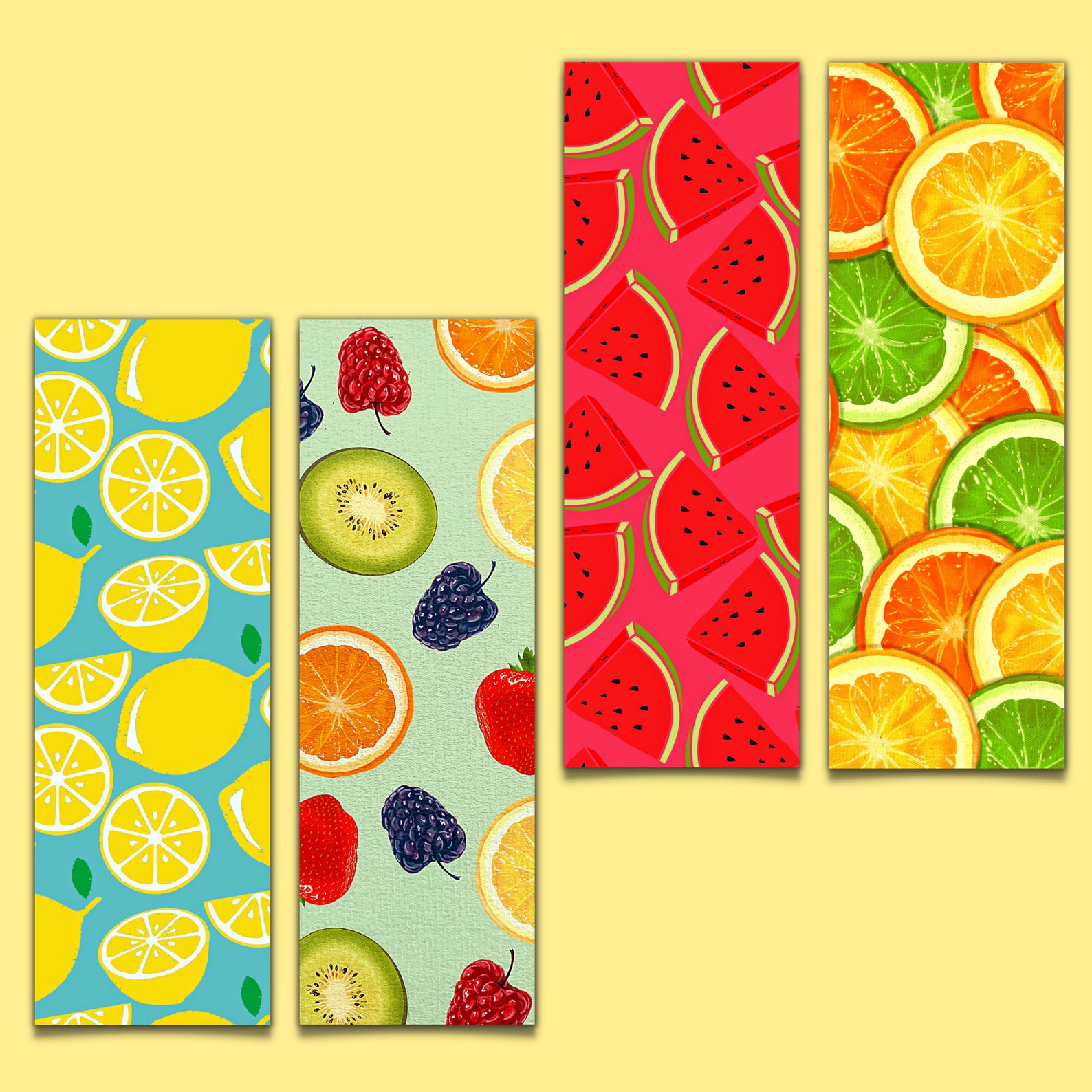 Printable Colorful Fruit Bookmarks, Bookish Food Bookmarks, Gift for ...