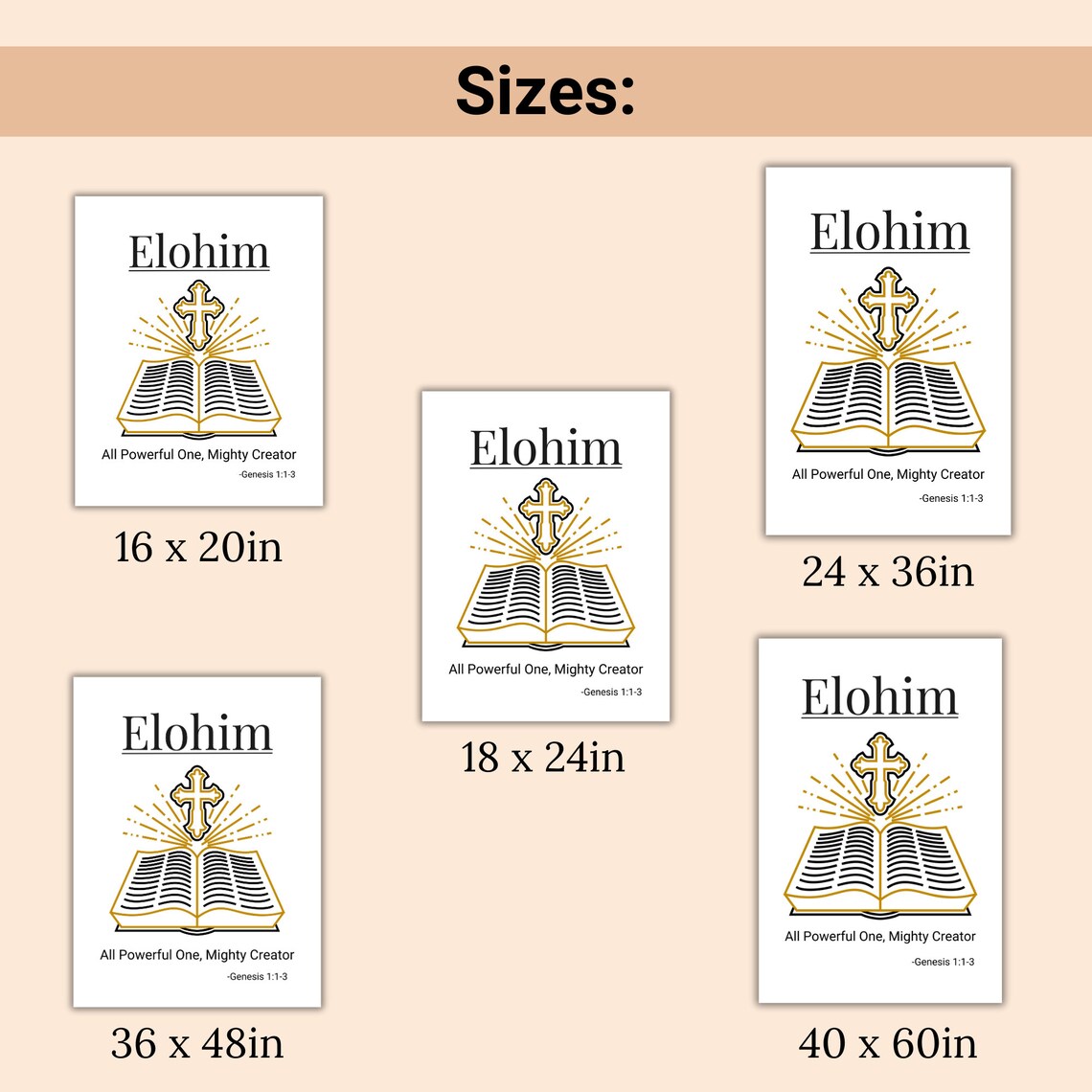 Printable Hebrew Names of God Elohim Wall Art, Names of Jesus Christ ...