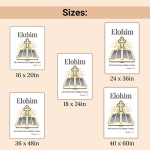 Printable Hebrew Names of God Elohim Wall Art, Names of Jesus Christ ...