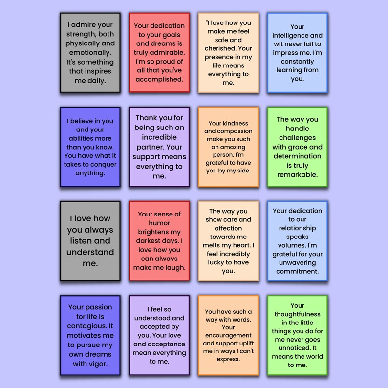 40 Printable Words of Affirmation Cards for Boyfriend/husband, Love ...