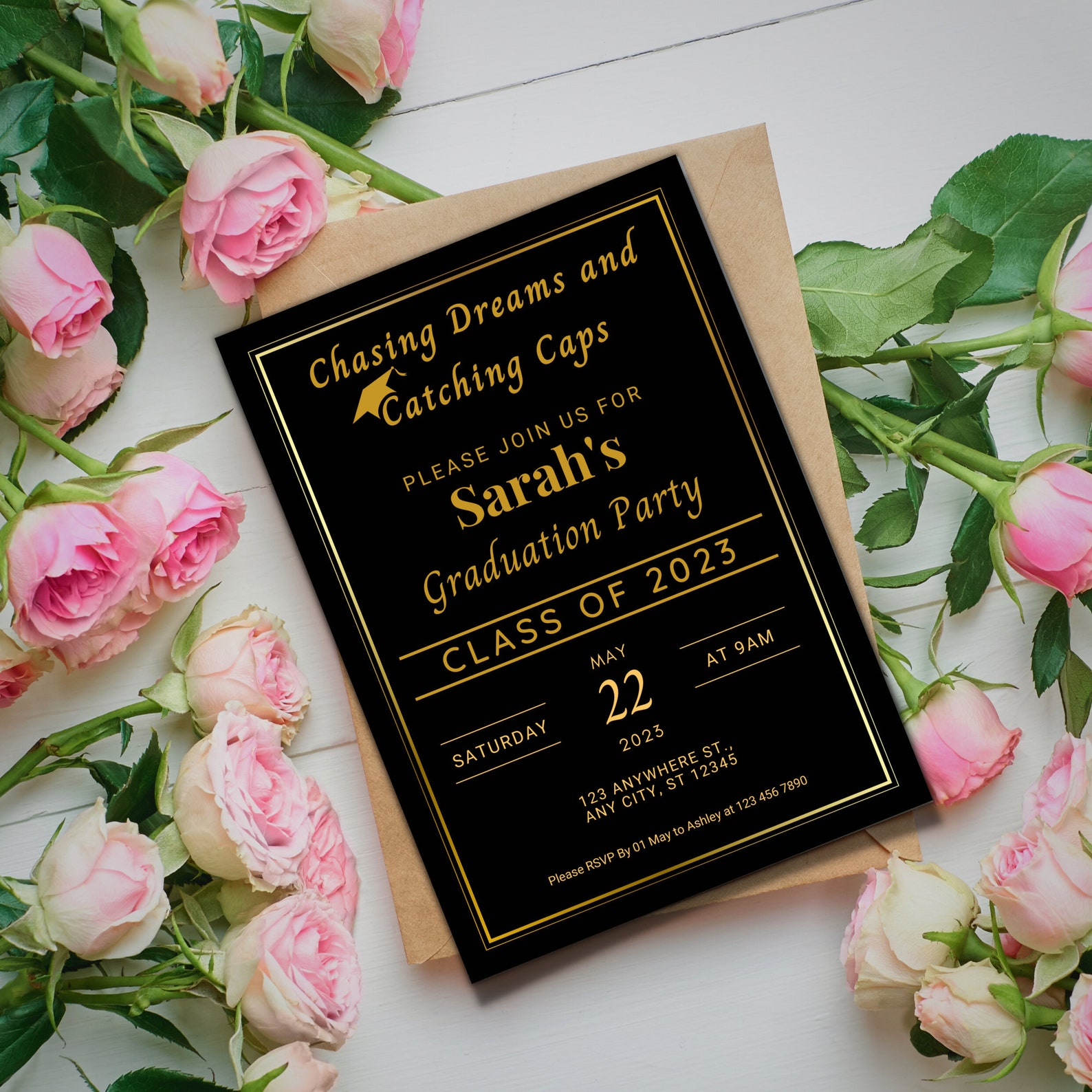 Editable Graduation Party Invitation Canva Template, Grad Party Invite ...