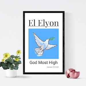 Printable Hebrew Names of God El Elyon Wall Art, Names of Jesus Christ ...
